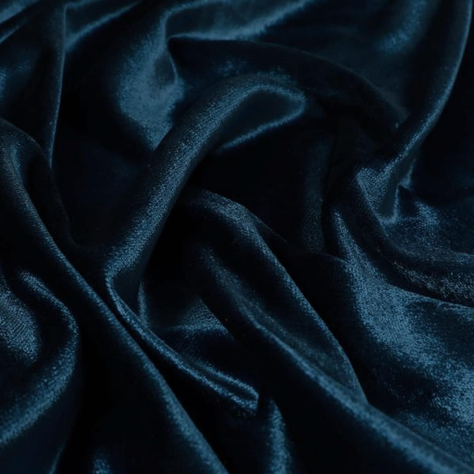 Navy Blue Velvet Gloss Finish Fabric Premium 1-way Stretch 60" for Soft ...