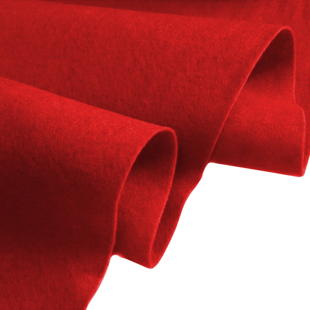 Red Felt Fabric 60" (150cms) Extra Wide 1-2mm Thick for School Projects ...