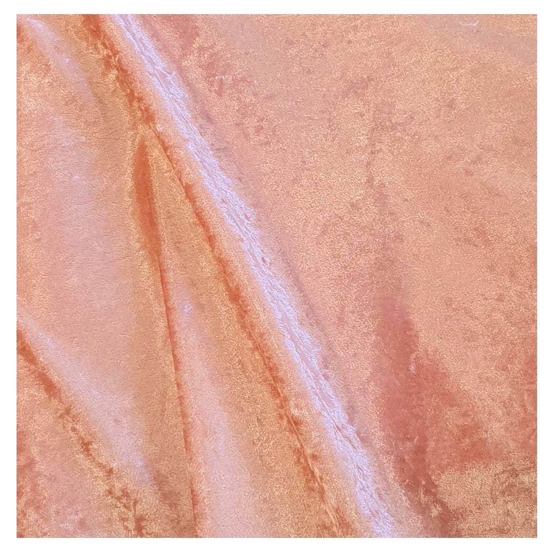 Peach Velvet Crushed Premium Quality 1 Way Stretch Fabric 60" Wide ...