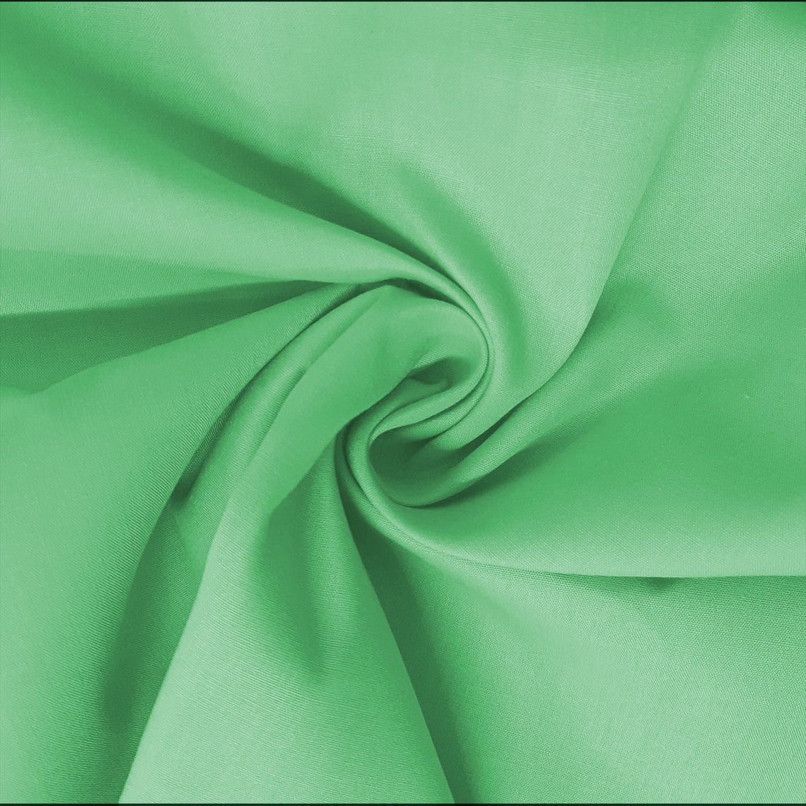 Bright Mint Cotton Fabric 100% Cotton Poplin Plain Fabric for ...