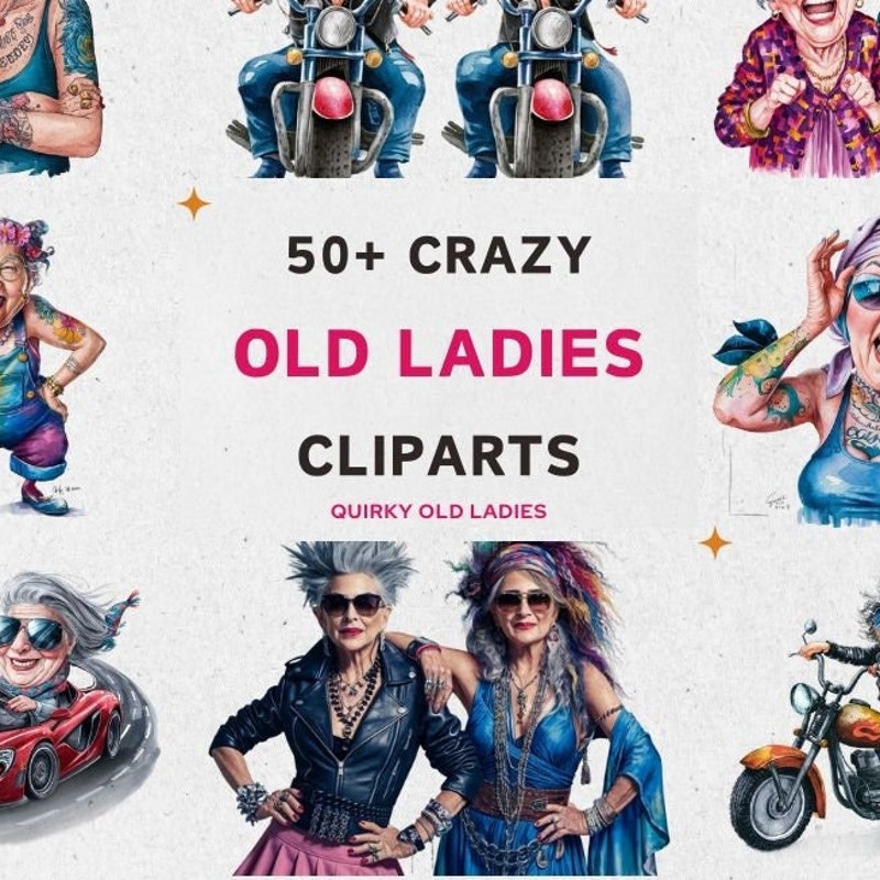 Crazy Old Lady Png - Etsy