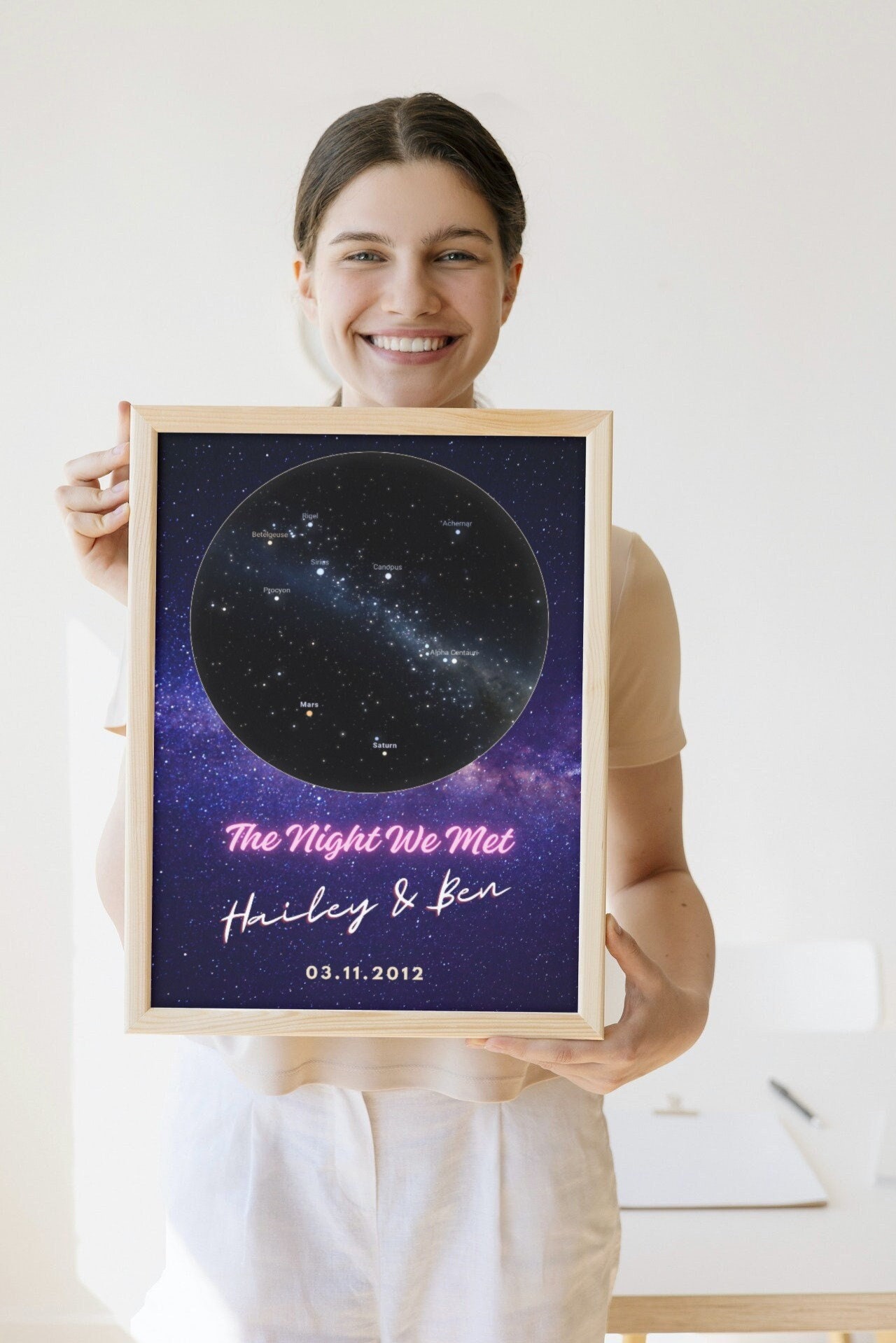 Personalized Star Map, Custom Night Sky Poster, Wall Art, Wedding Date ...