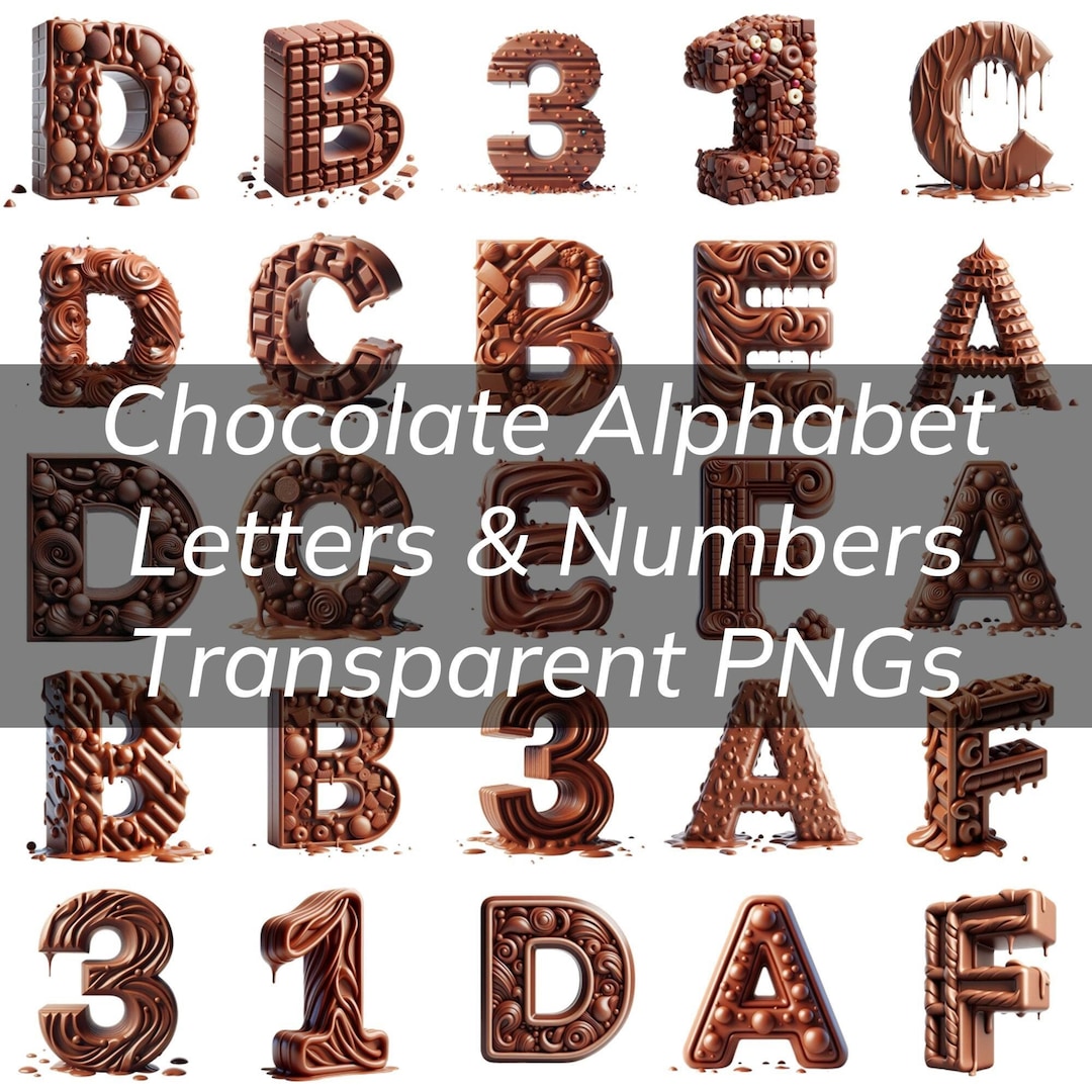 Chocolate Alphabet, Chocolate Letters Numbers Chocolate PNG Transparent ...