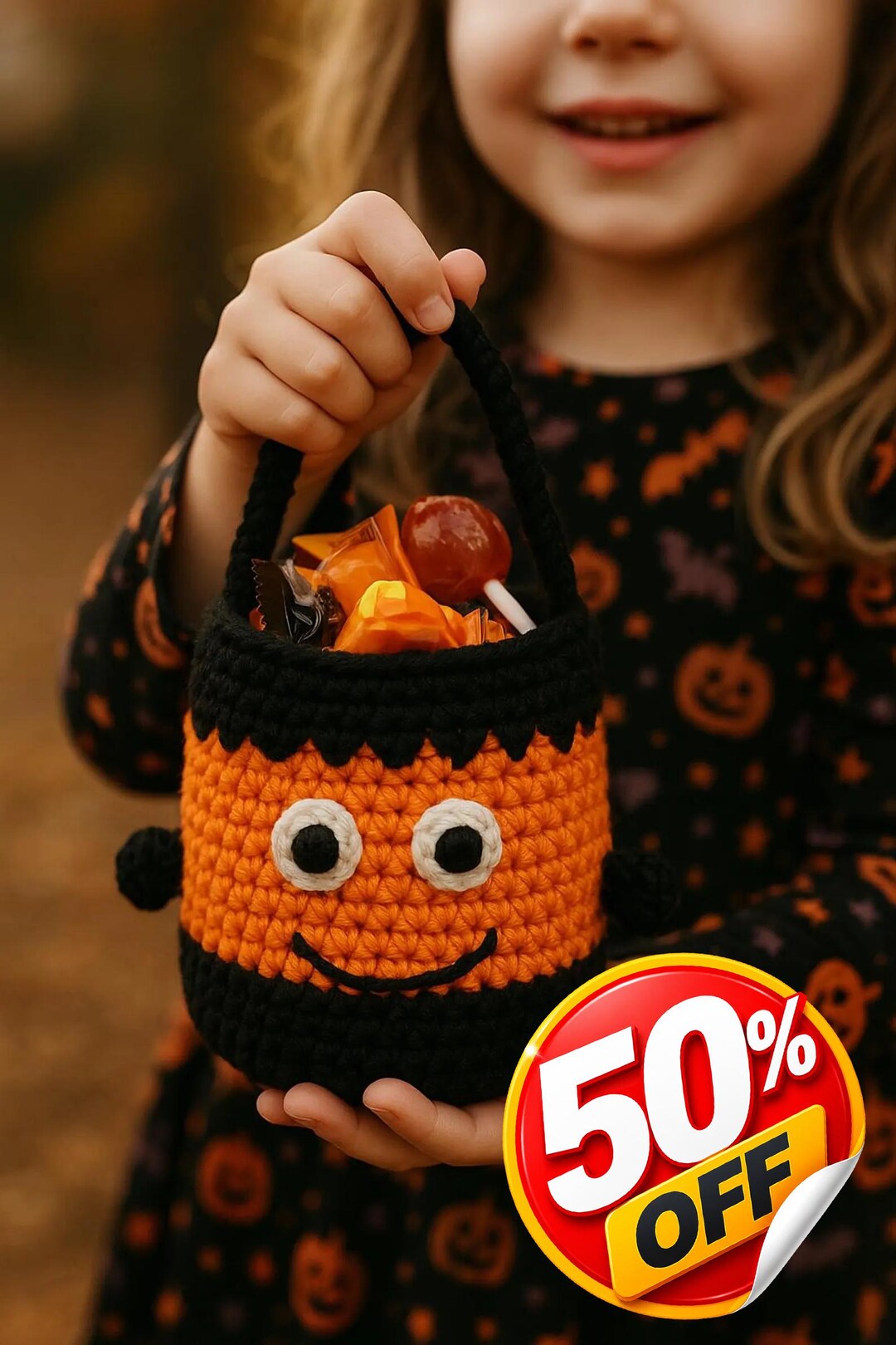 Crochet Halloween Treat Bag PDF Pattern | Frankenstein Tote Bag ...