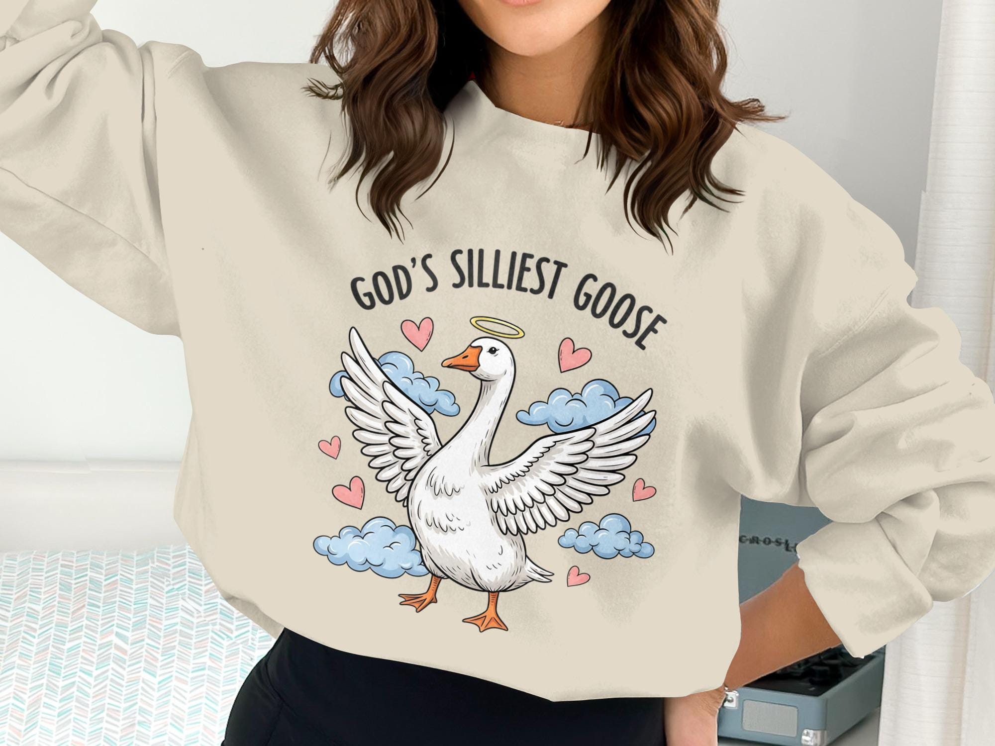Gods Silliest Goose PNG, Goose With Halo, Angel Goose Clipart, Funny ...