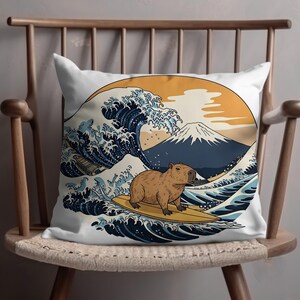 Surfing Capybara PNG, Great Wave Clipart, Fuji Png, Capybara Art ...