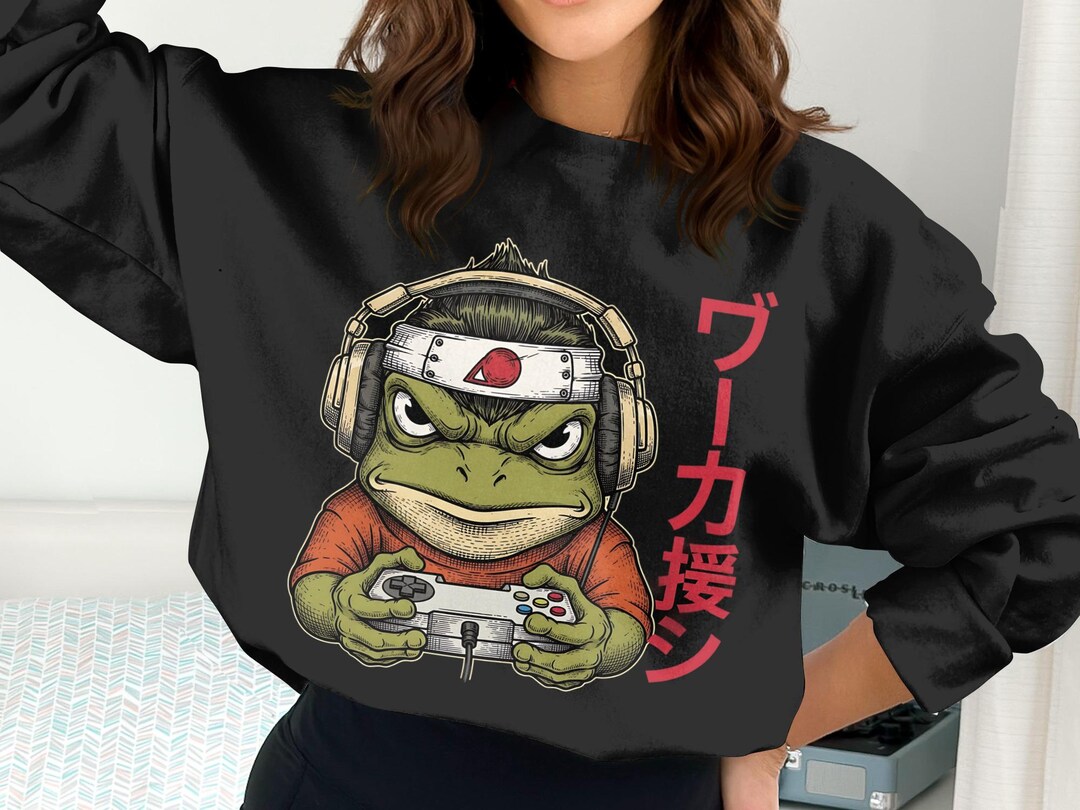 Gamer Frog PNG, Anime Frog Clipart, Headphone Frog, Gaming Png, Funny ...