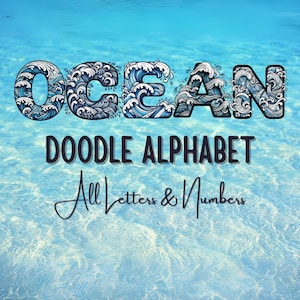Ocean/sea Alphabet Letters Bundle, Ocean PNG Letters, Numbers, Sea ...