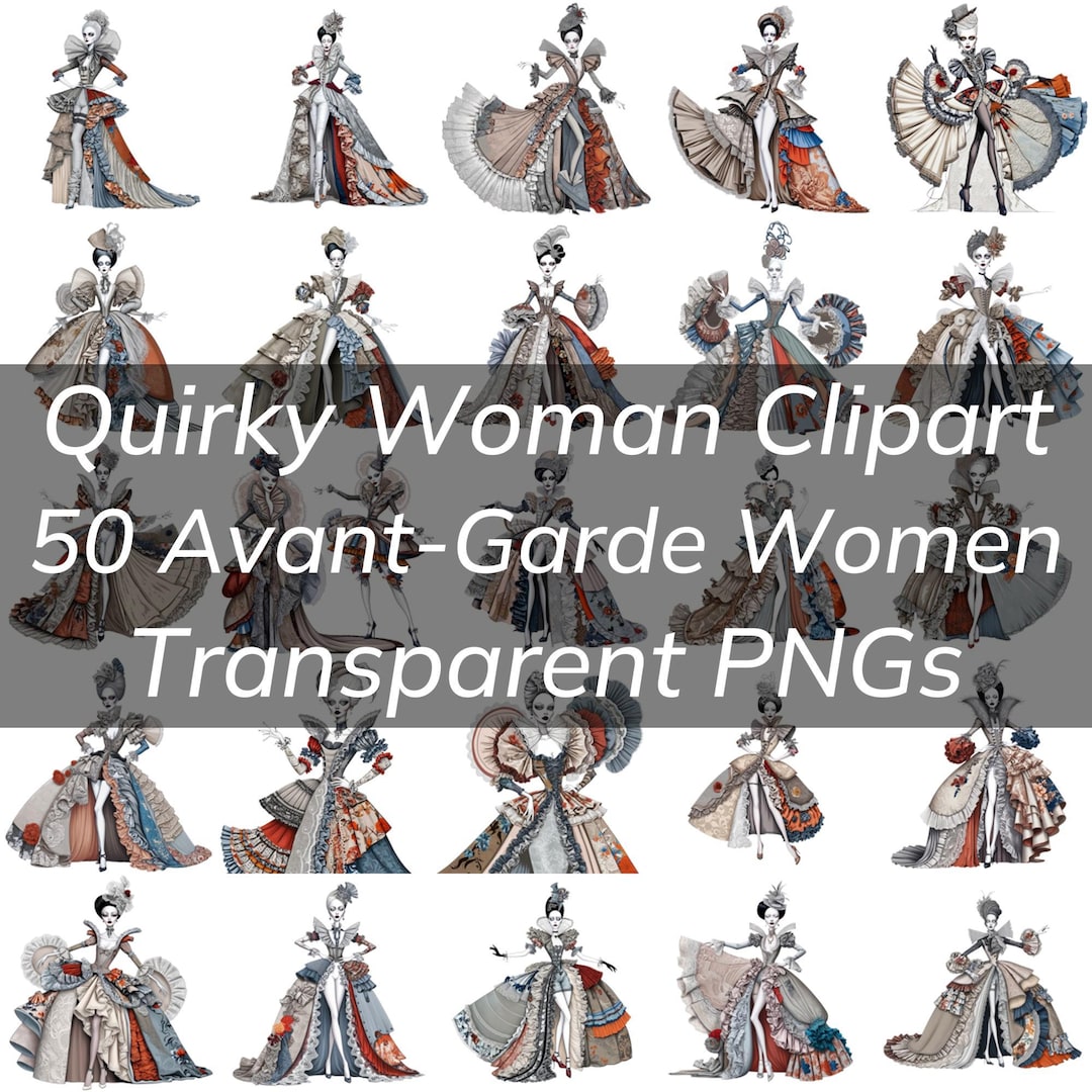 50 Peculiar Quirky Woman Clipart Bundle, Quirky Women Portraits ...