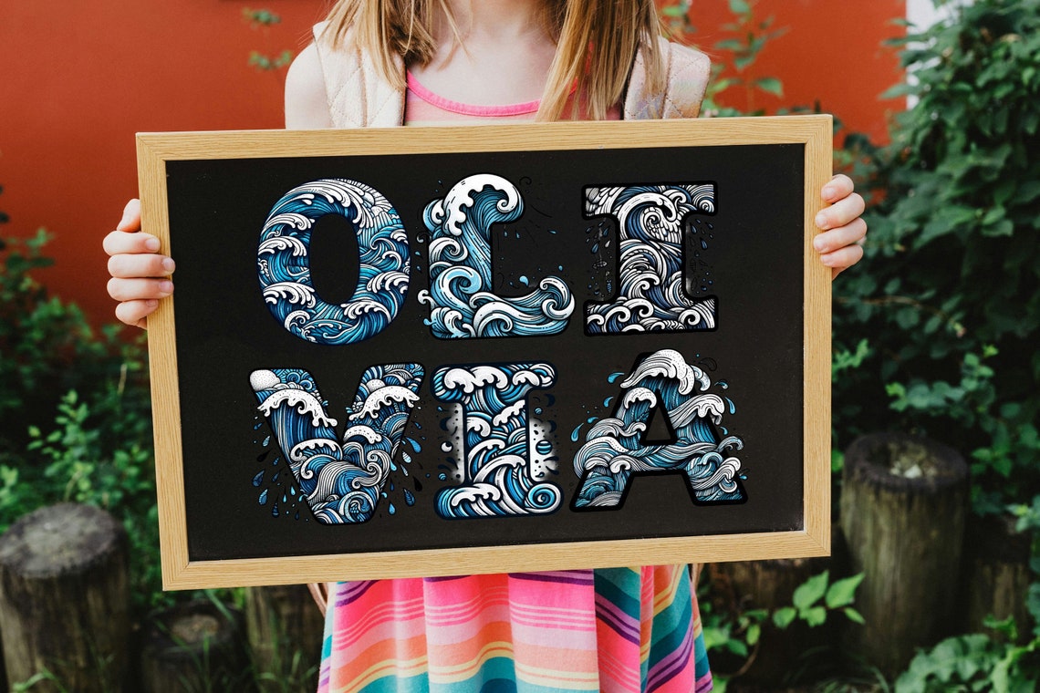Ocean/sea Alphabet Letters Bundle, Ocean PNG Letters, Numbers, Sea ...