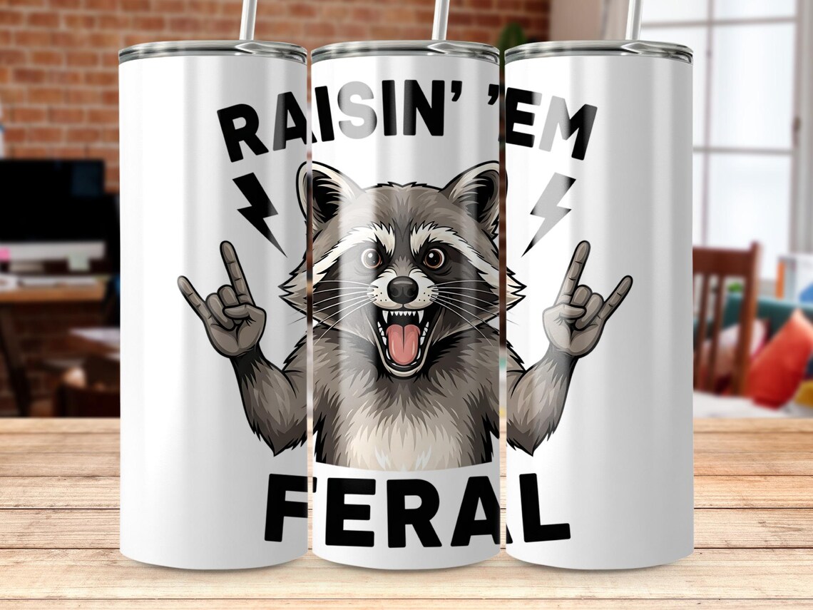 Raisin' Em Feral Raccoon PNG, Rock Sign, Raccoon Clipart, Funny Raccoon ...