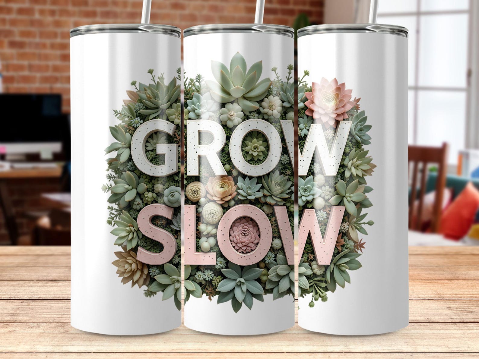 Grow Slow PNG, Succulent Clipart, Plant Png, Inspirational Png, Boho ...
