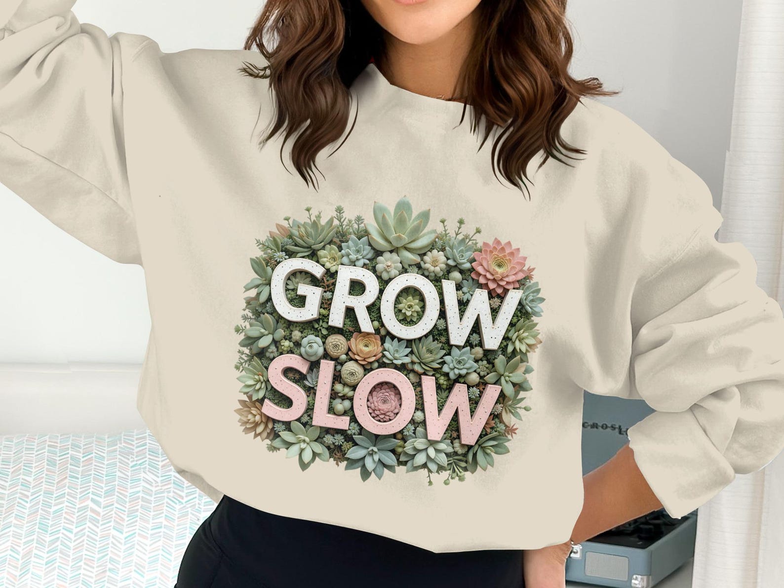 Grow Slow PNG, Succulent Clipart, Plant Png, Inspirational Png, Boho ...