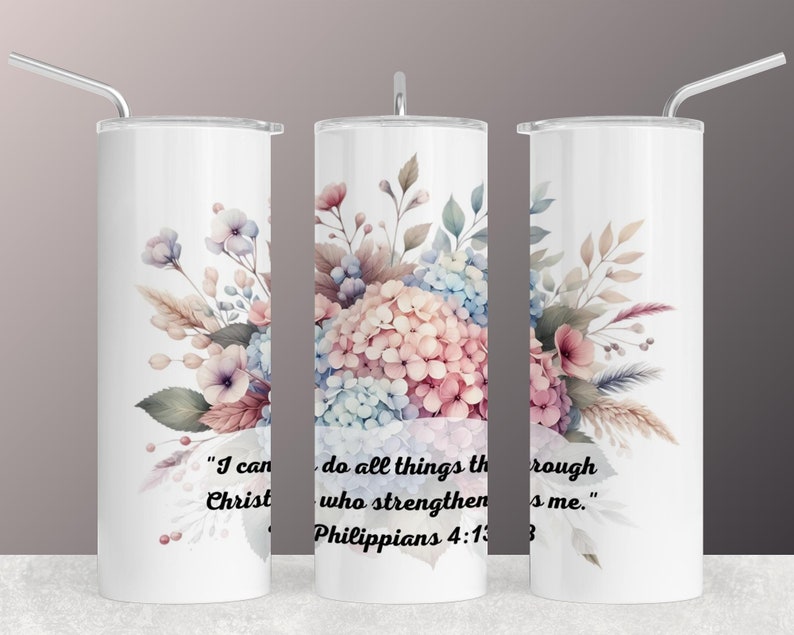 50 Bible Verses Floral Tumbler Wrap Bundle, Bible Verses Floral PNG ...