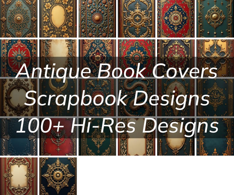 100+ Antique Book Covers Junk Journal Printable Designs Hi-res Digital ...