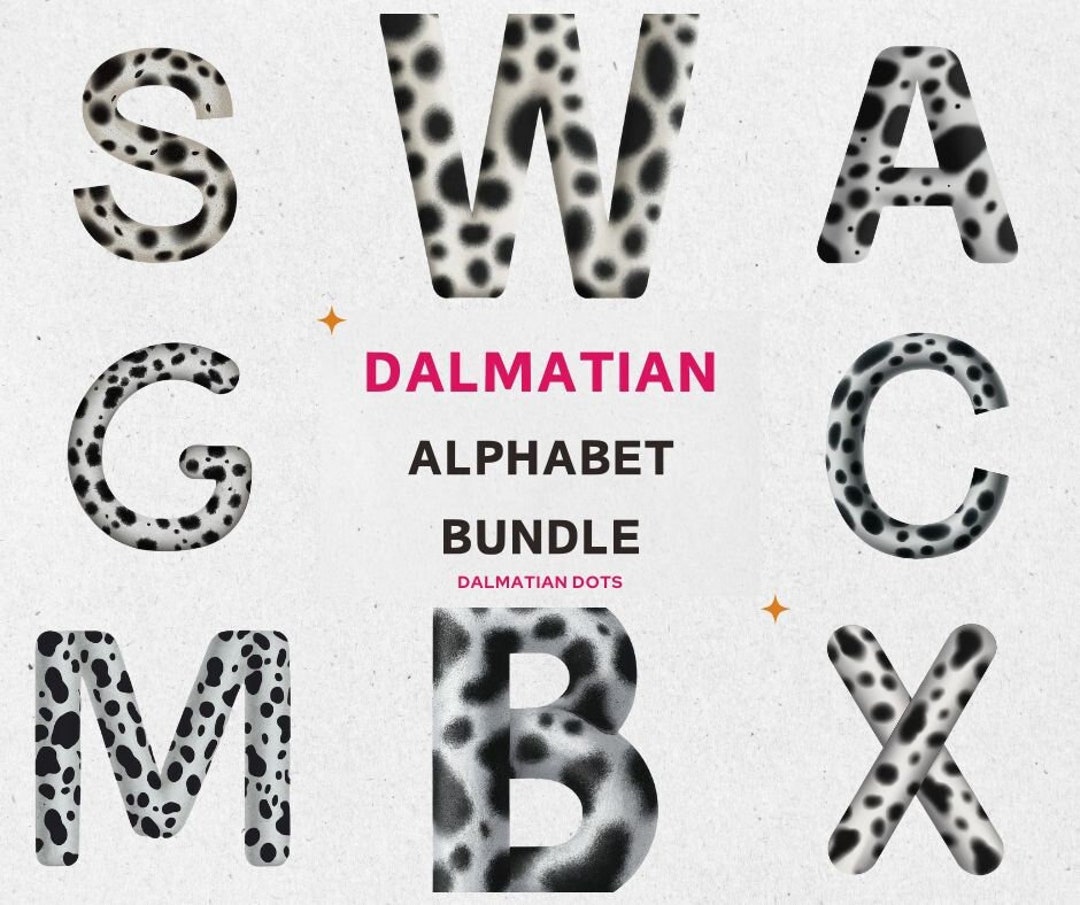 Dalmatian Dot Alphabet Bundle, Dalmatian Dot Pattern Letters ...