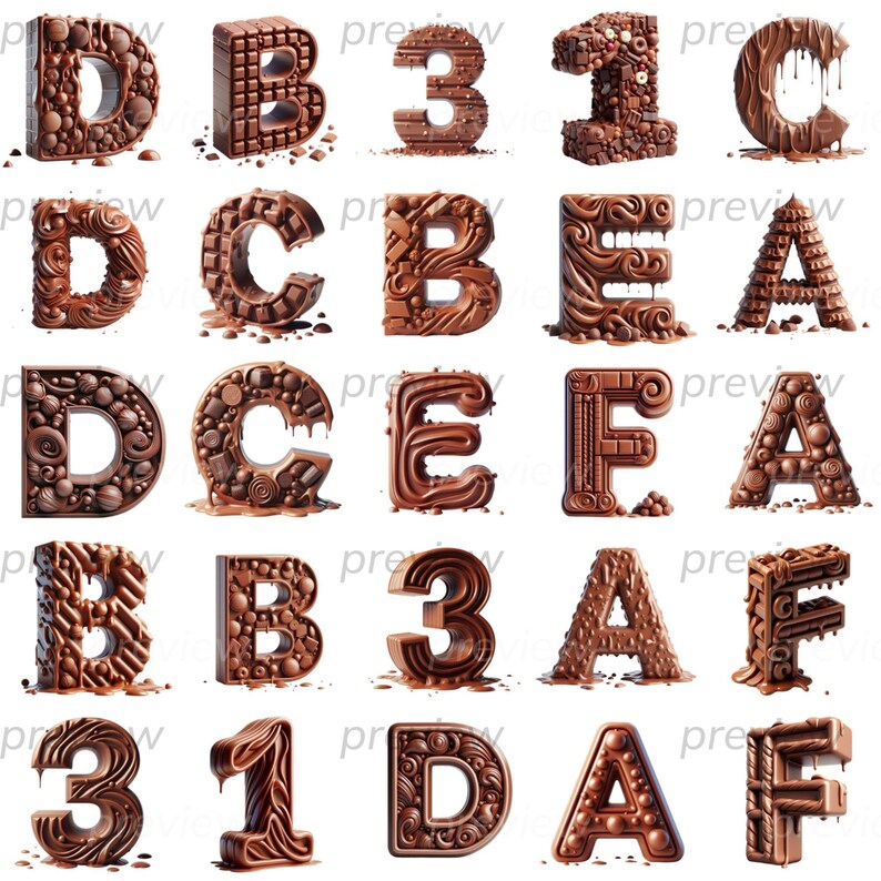Chocolate Alphabet, Chocolate Letters Numbers Chocolate PNG Transparent ...