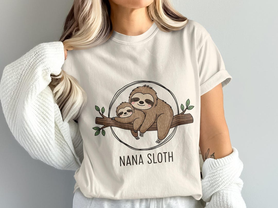 Nana Sloth PNG, Mama Sloth Clipart, Baby Sloth, Sloth Png, Cute Sloth ...