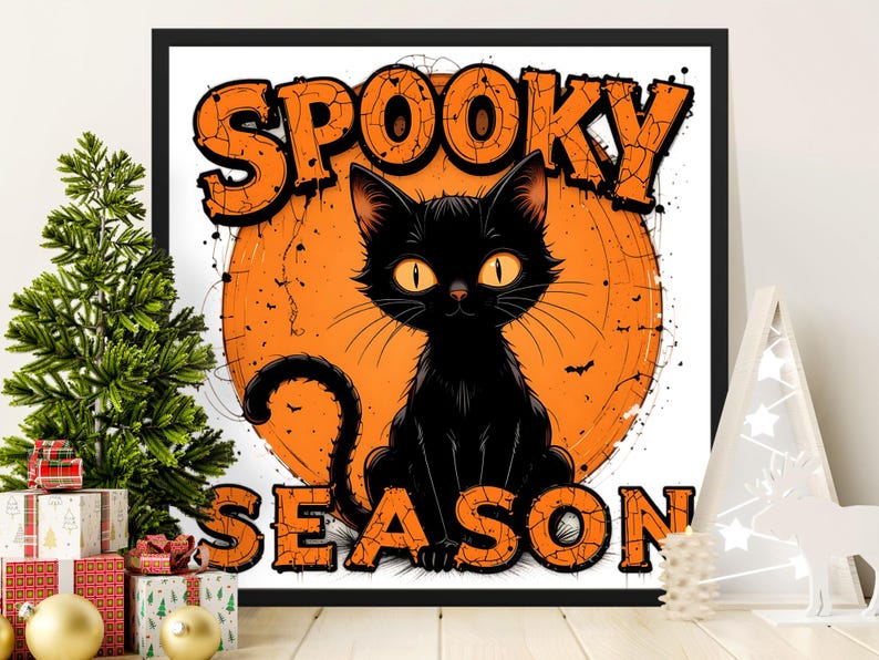 Spooky Season Png, Black Cat Png, Halloween Png, Fall Png, Cat Clipart ...