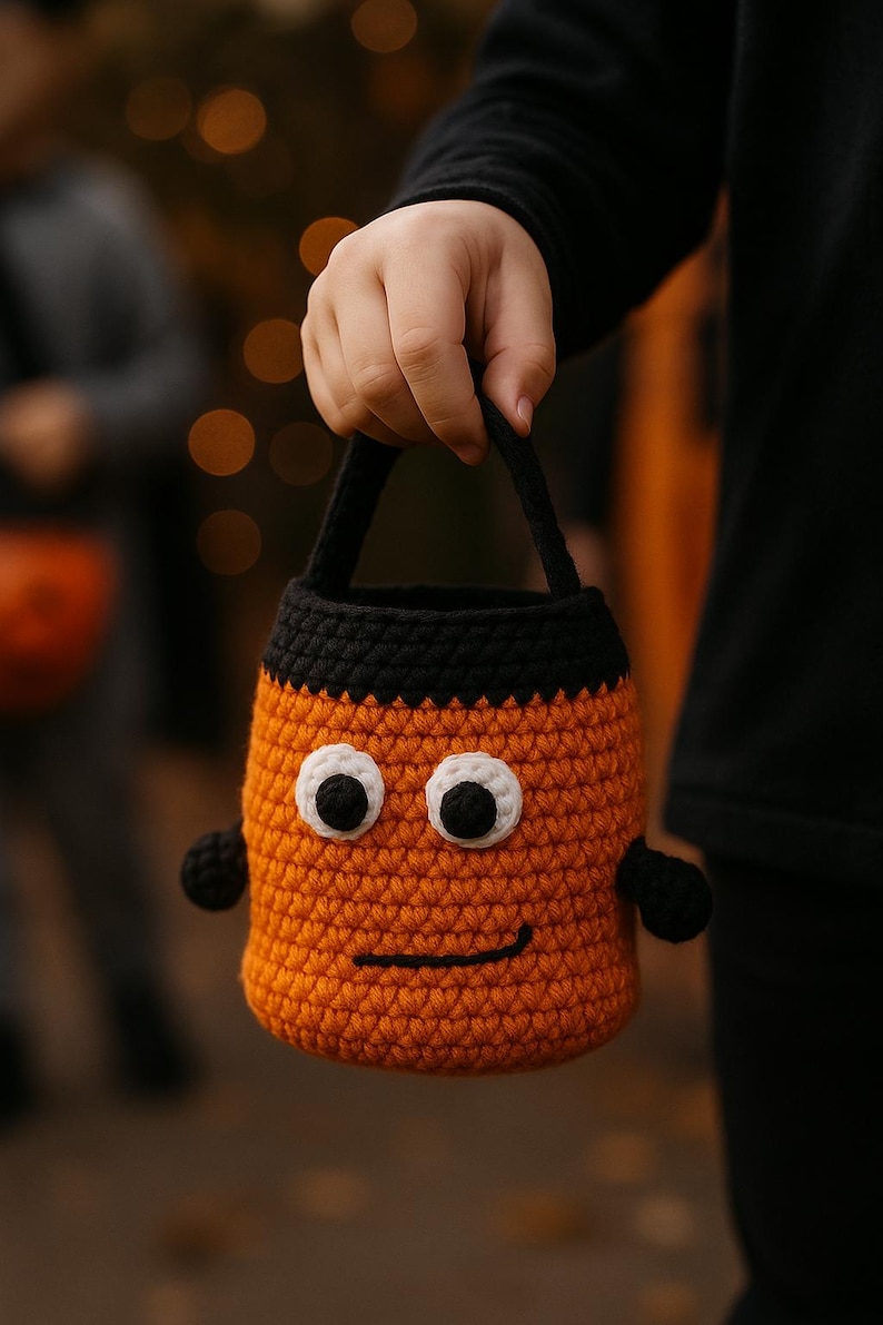 Crochet Halloween Treat Bag PDF Pattern | Frankenstein Tote Bag ...