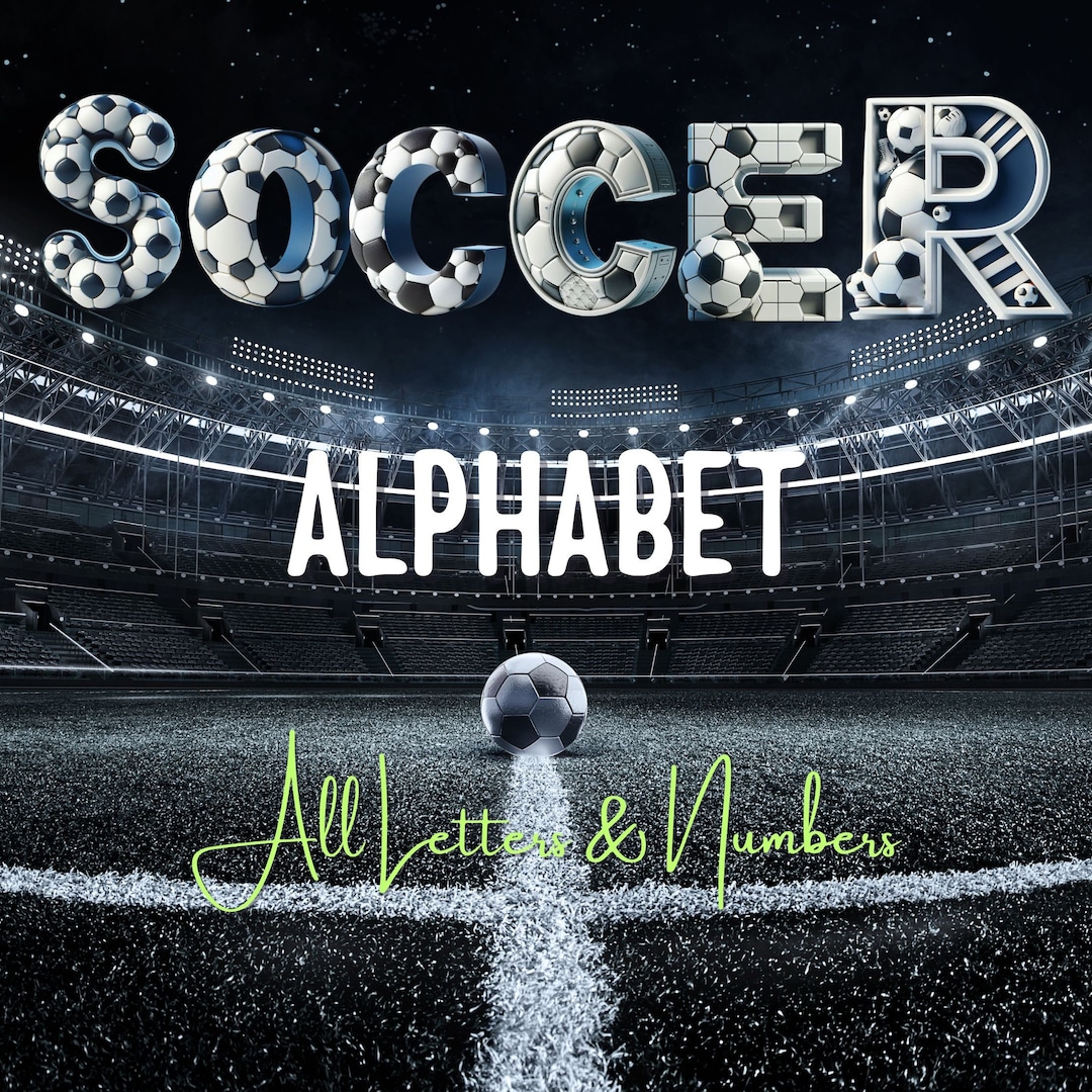 Soccer 3D Alphabet Letters Bundle | Football PNG Letters Numbers ...