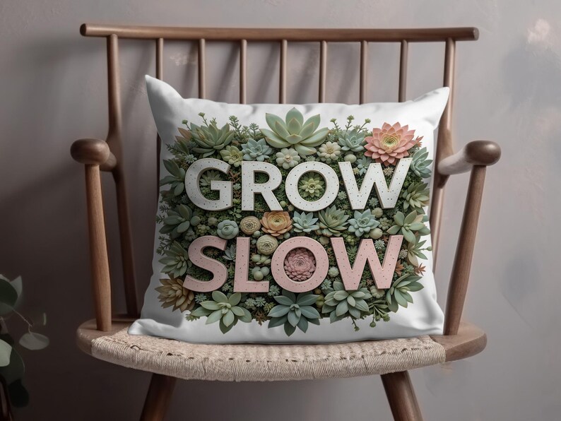 Grow Slow PNG, Succulent Clipart, Plant Png, Inspirational Png, Boho ...