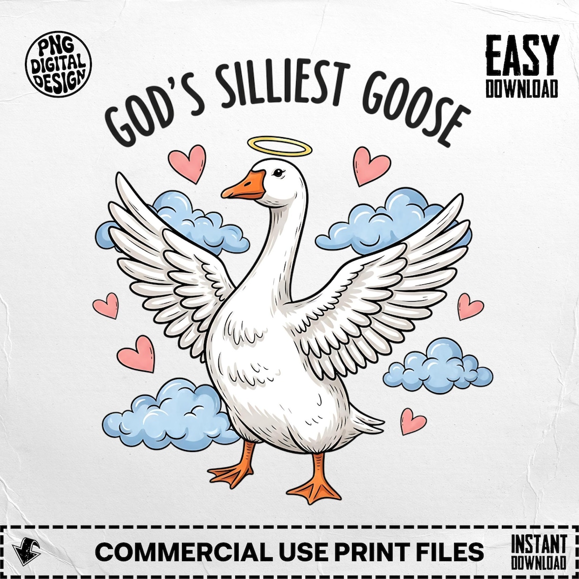 Gods Silliest Goose PNG, Goose With Halo, Angel Goose Clipart, Funny ...