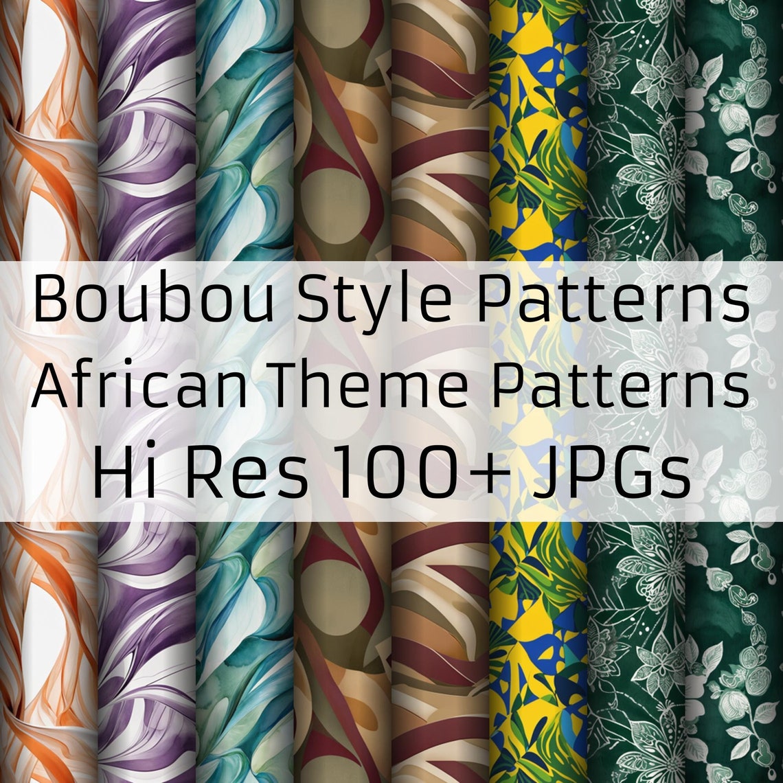 100 Boubou Style Seamless Pattern Bundle, Vibrant, Batik, African ...
