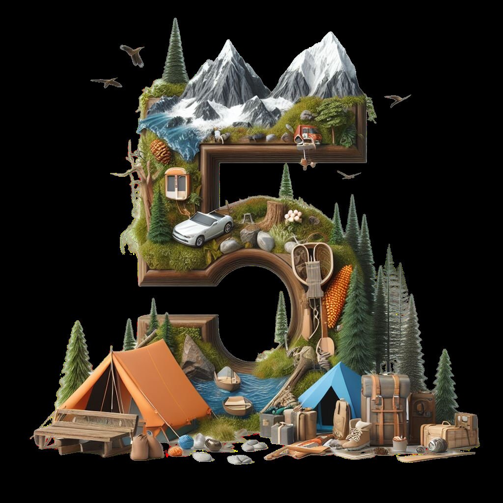 Camping Alphabet Letters Bundle, Camping PNG Letters, Numbers, Camping ...