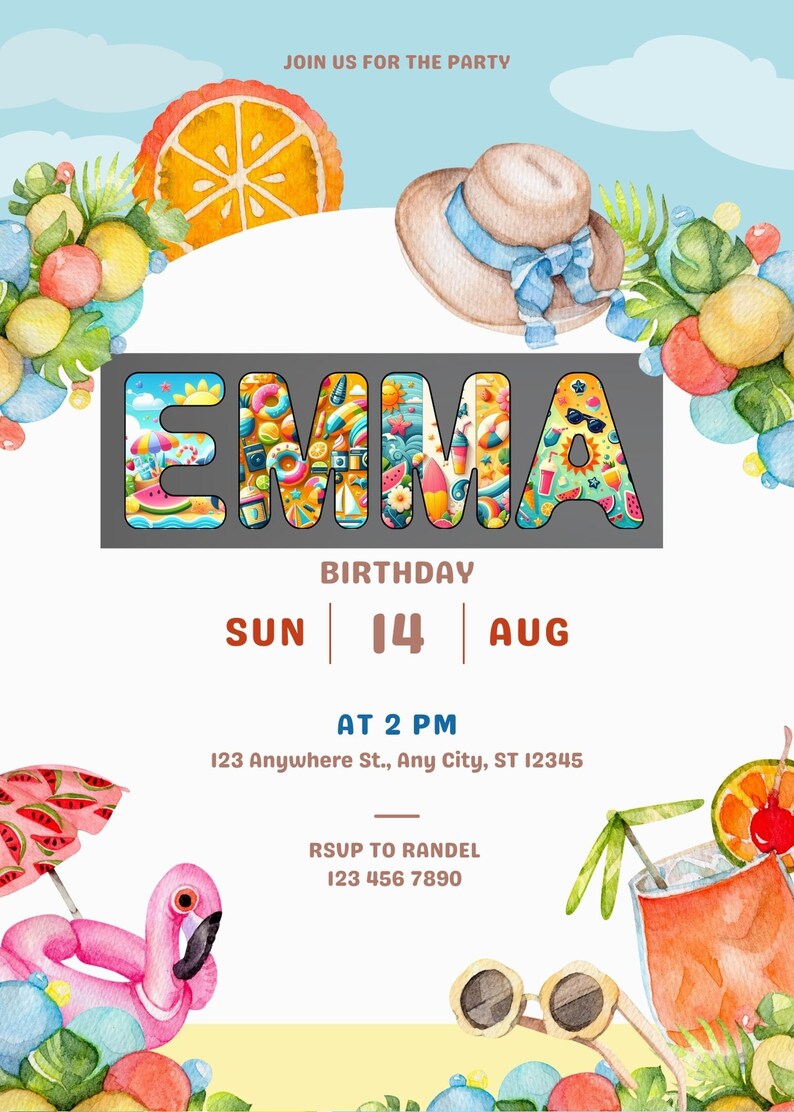 Summer Background Alphabet Letters Bundle, Summer Theme PNG Letters ...