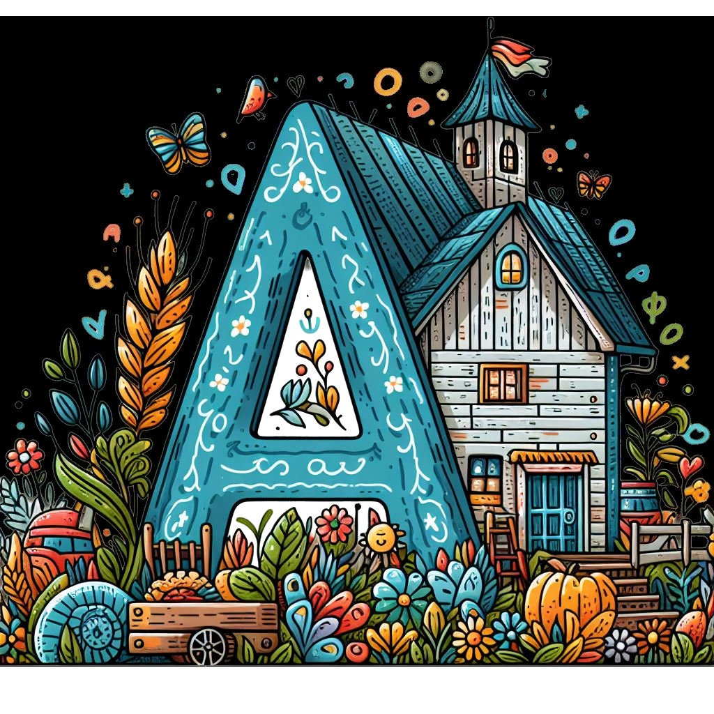 Farm Cottagecore Doodle Alphabet Letters Bundle, Cottagecore PNG ...