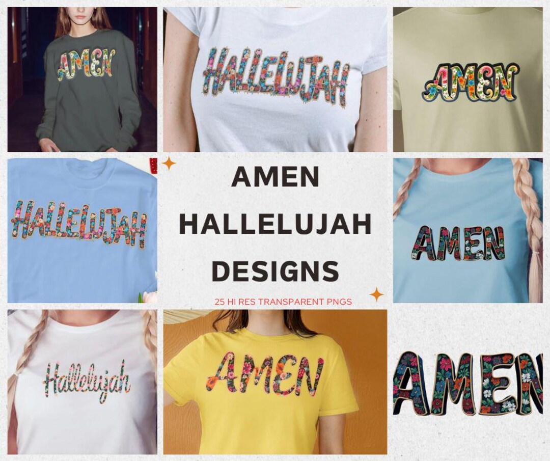 Floral Amen and Hallelujah PNG, 25 Flower Easter Designs, Amen Png ...