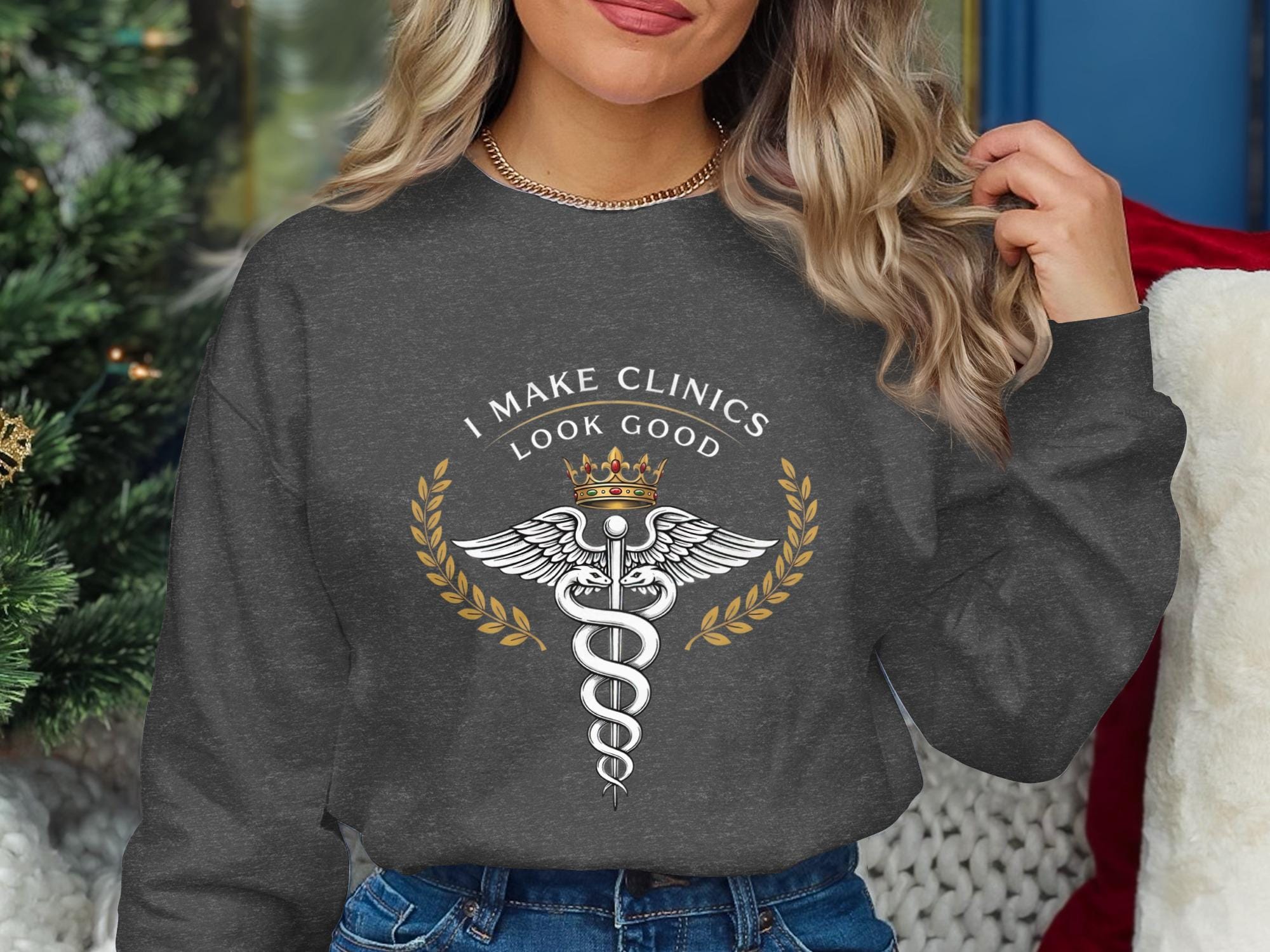 I Make Clinics Look Good PNG, Caduceus Png, Crown Png, Laurel Wreath ...