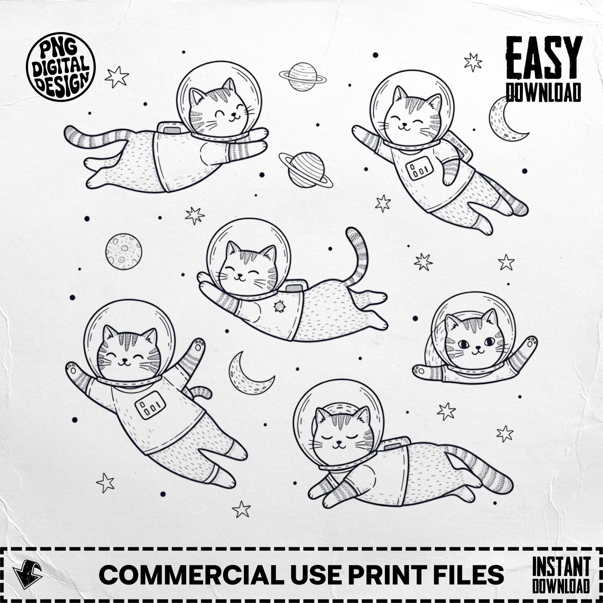 Space Cat PNG, Astronaut Cat Clipart, Cute Cat Png, Kitty Png, Space ...