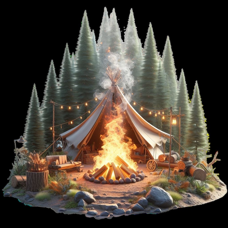 Camping Alphabet Letters Bundle, Camping PNG Letters, Numbers, Camping ...