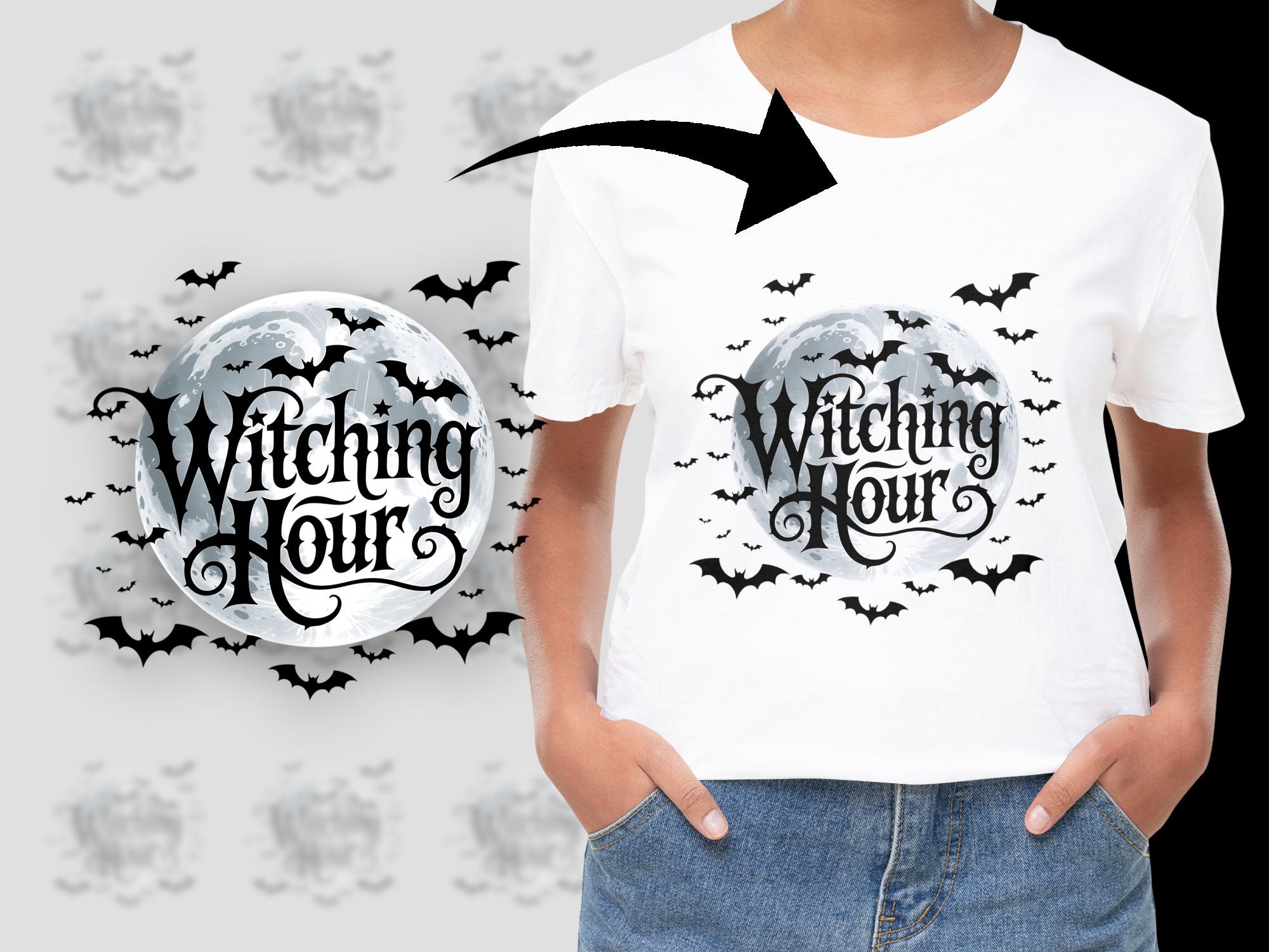 Witching Hour PNG, Halloween Png, Bat Png, Moon Png, Spooky Season ...