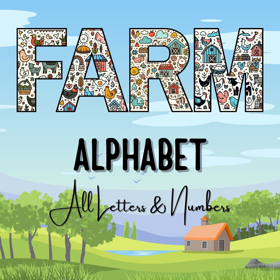 Farm Cottagecore Alphabet Letters Bundle, Cottagecore PNG Letters ...