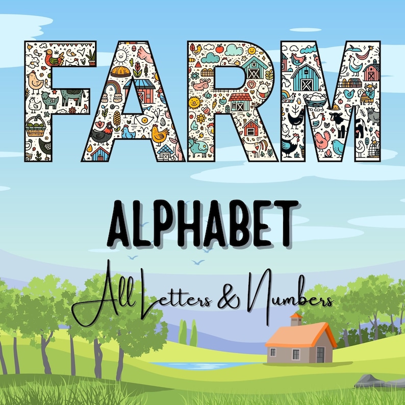 Farm Cottagecore Alphabet Letters Bundle, Cottagecore PNG Letters ...