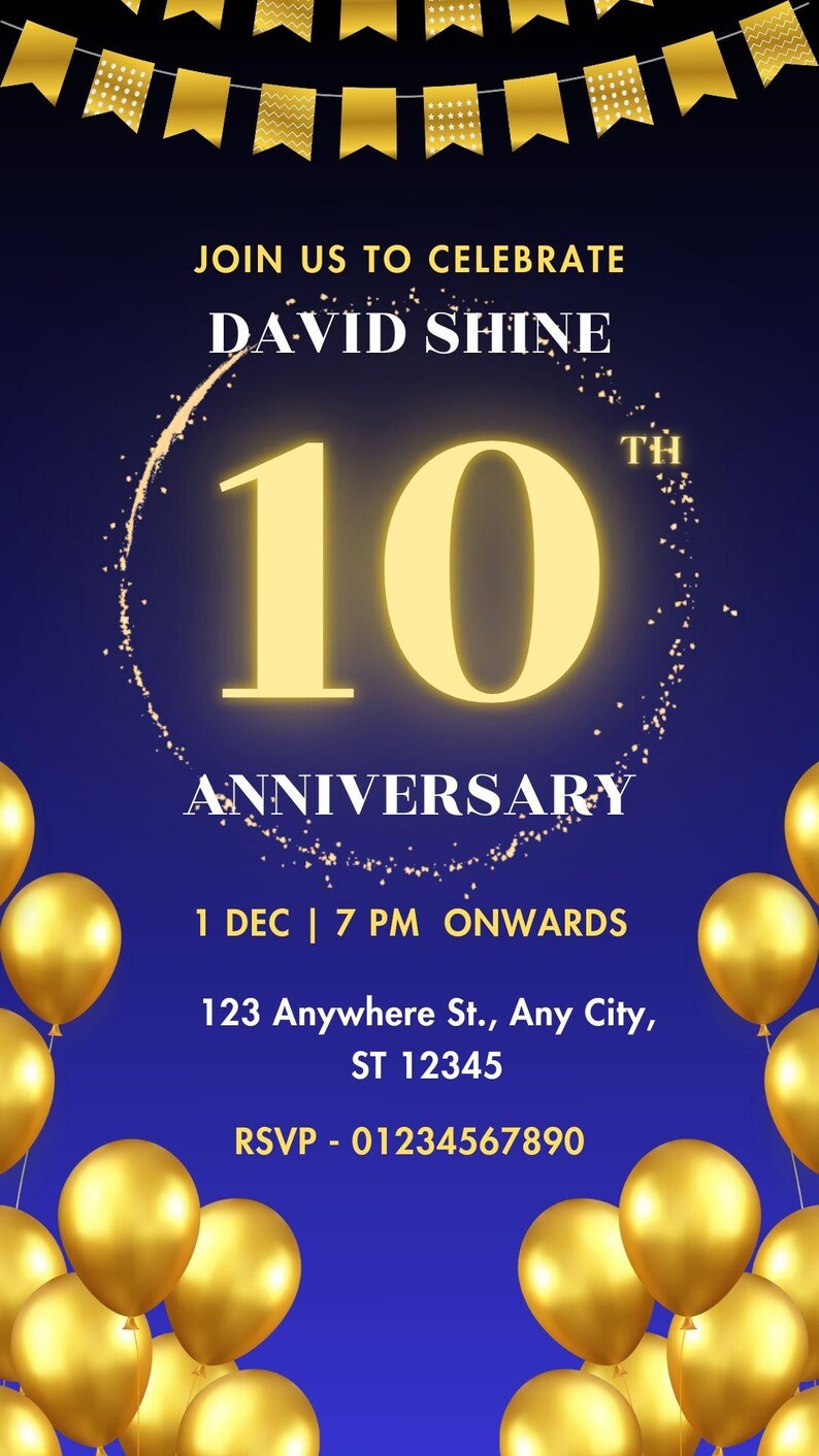50+ Happy Work Anniversary Custom Canva Templates, Digital Download ...