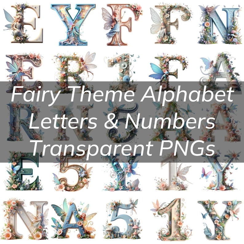 Fairy Alphabet, Fairy Letters Numbers PNG Transparent Letters Fairies ...
