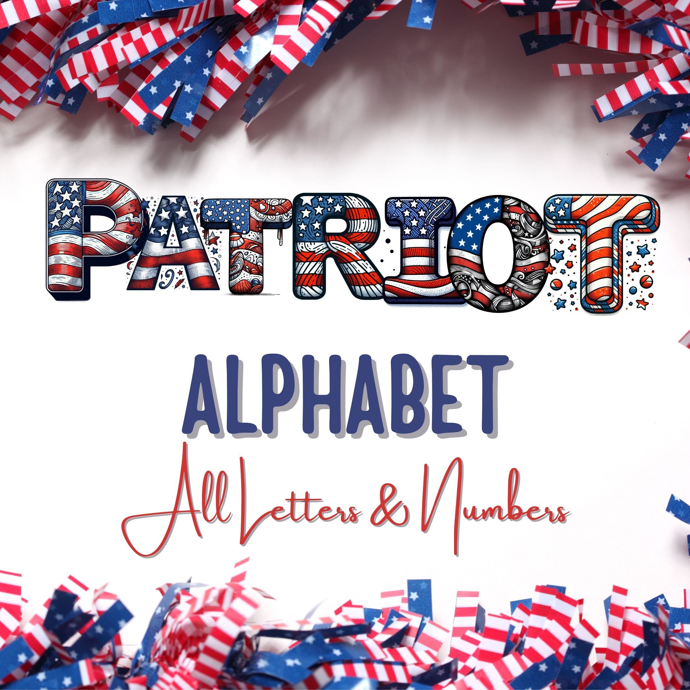 Patriot Alphabet Doodle Letters Bundle, Patriot USA Png Letters,patriot ...