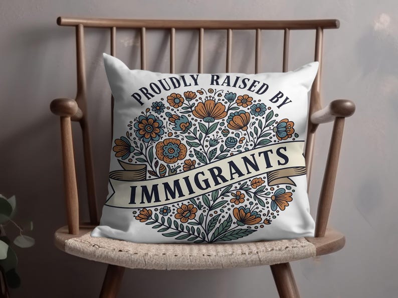 Proudly Raised by Immigrants PNG, Floral Immigrant Clipart, Digital ...