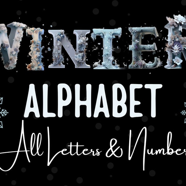 Winter Alphabet Png Clipart - Etsy