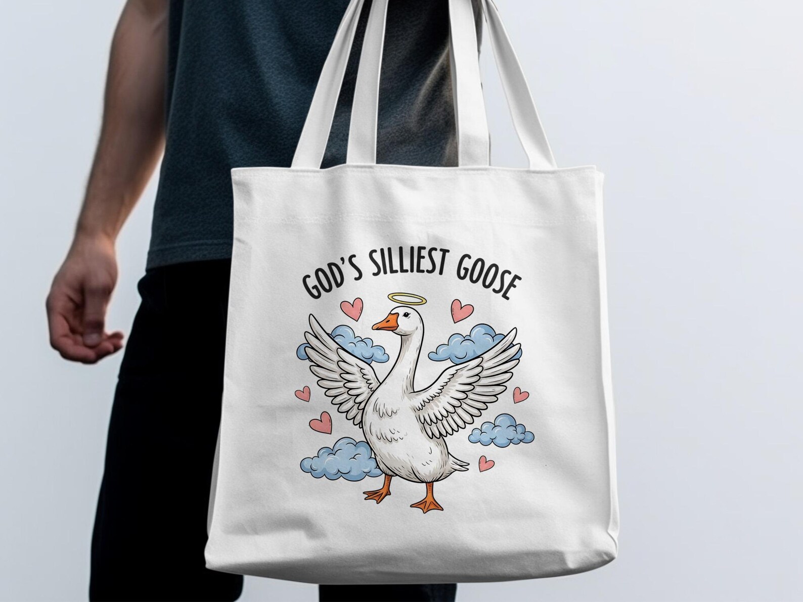 Gods Silliest Goose PNG, Goose With Halo, Angel Goose Clipart, Funny ...