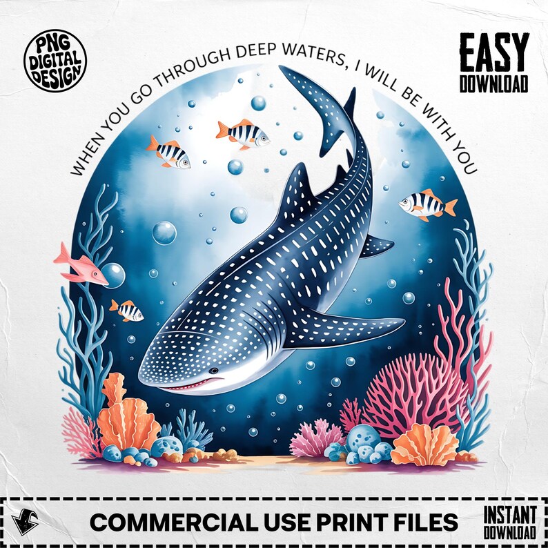 Whale Shark PNG, Motivational Quote, Deep Waters Clipart, Ocean Png ...