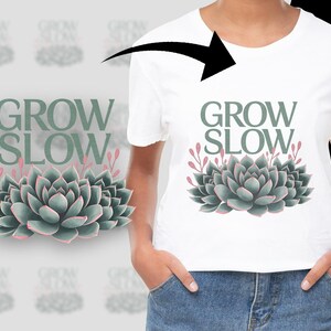 Grow Slow PNG, Succulent Clipart, Plant Png, Positive Quote Png ...
