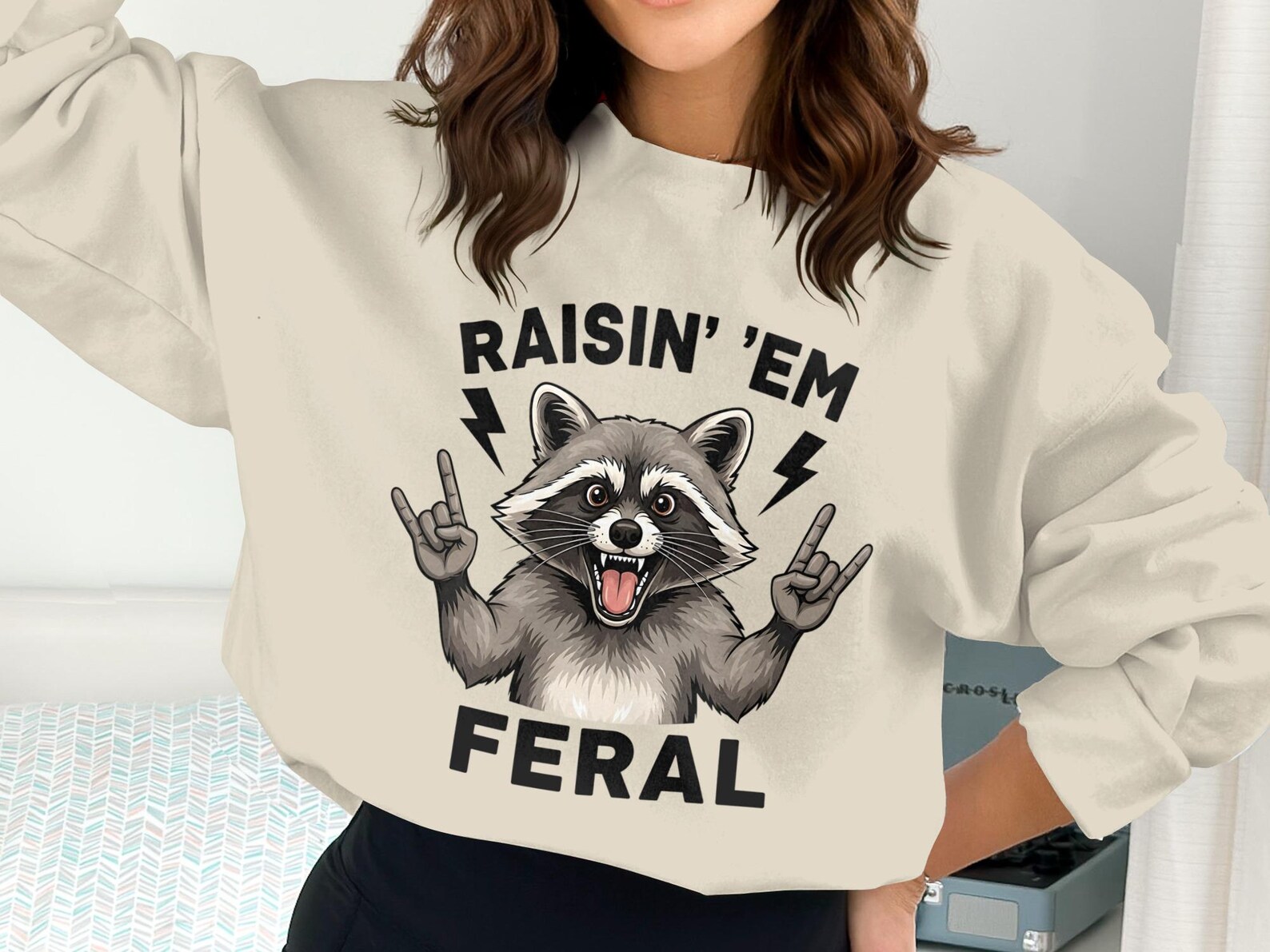 Raisin' Em Feral Raccoon PNG, Rock Sign, Raccoon Clipart, Funny Raccoon ...