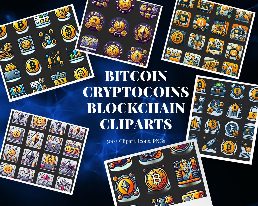 Bitcoin, Crypto, Blockchain Clipart Bundle | 500+ Bitcoin PNG Files ...