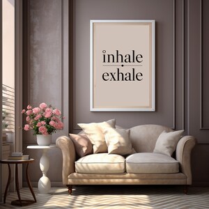 15 Inhale Exhale Wall Art Designs Elegant Posters for Meditative Home ...