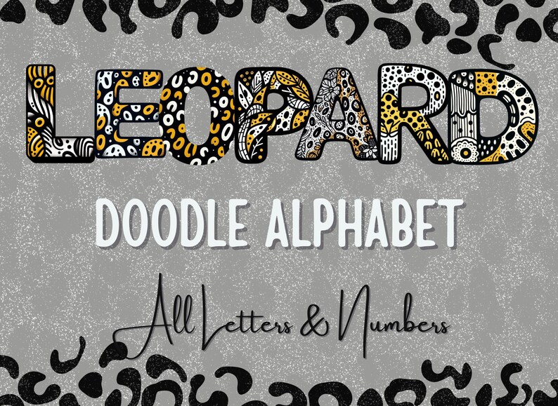 Leopard Alphabet Letters Bundle Leopard PNG Letters Numbers Leopard ...